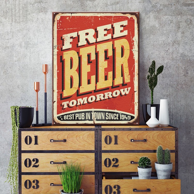 Free beer tomorrow - Πίνακες σε καμβά Διάφορα