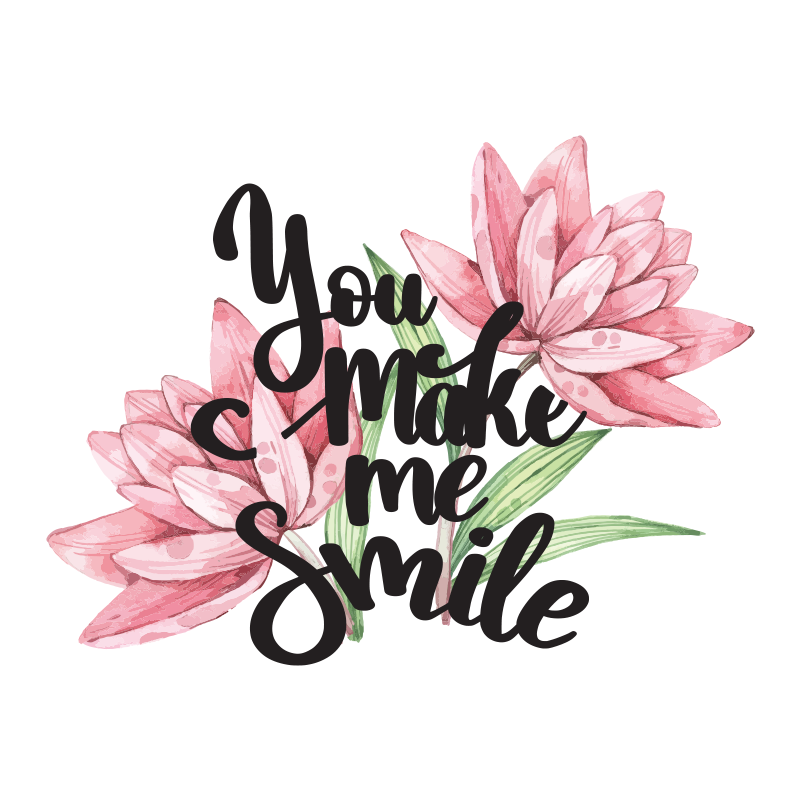 You make me smile - Αυτοκόλλητα τοίχου με έξυπνες φράσεις | houseart.gr