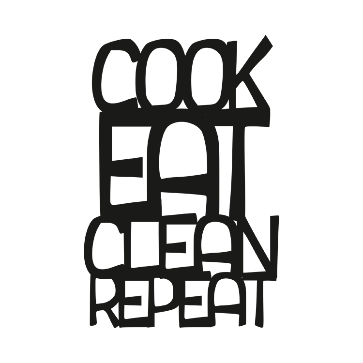 Cook Eat Clean Repeat - 3D ΣΧΕΔΙΑ Λέξεις - Φράσεις Κουζίνα
