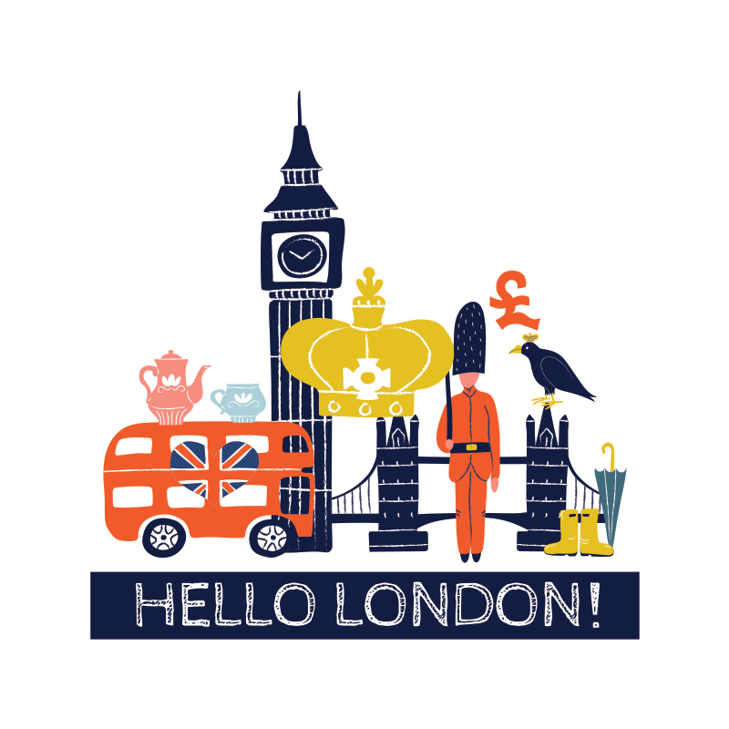 Hello London! - Αυτοκόλλητα τοίχου Πόλεις