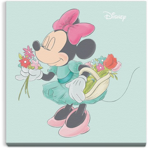 Minnie Mouse with lots of flowers! - Πίνακας-καμβάς - Disney