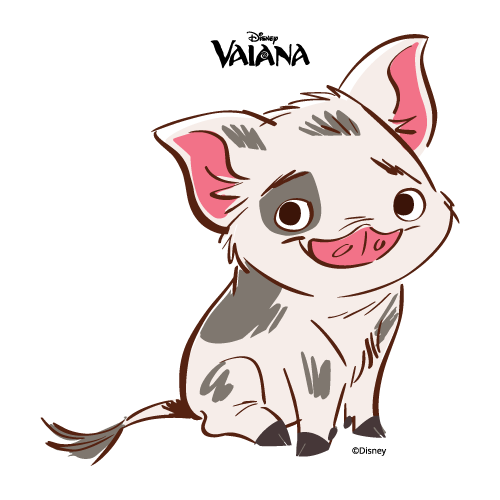 Cute Pua, Moana - Αυτοκόλλητα Τοίχου - Disney